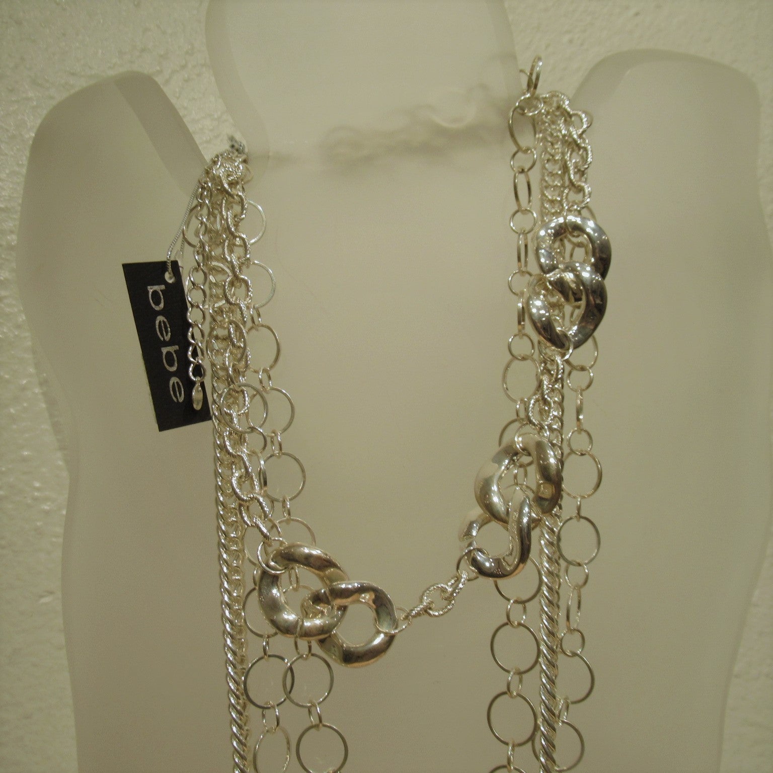 Silver toned Multi 4 strand Curb Bebe Chain necklace – Clotheshorse ...